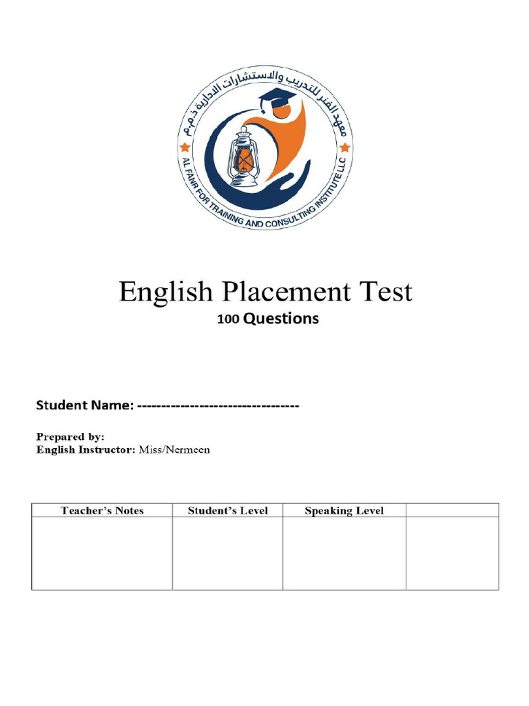 100 - Speakout Placement Test | PDF