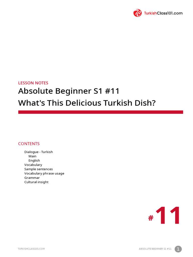 Turkish Language | PDF | Verb | Food And Drink