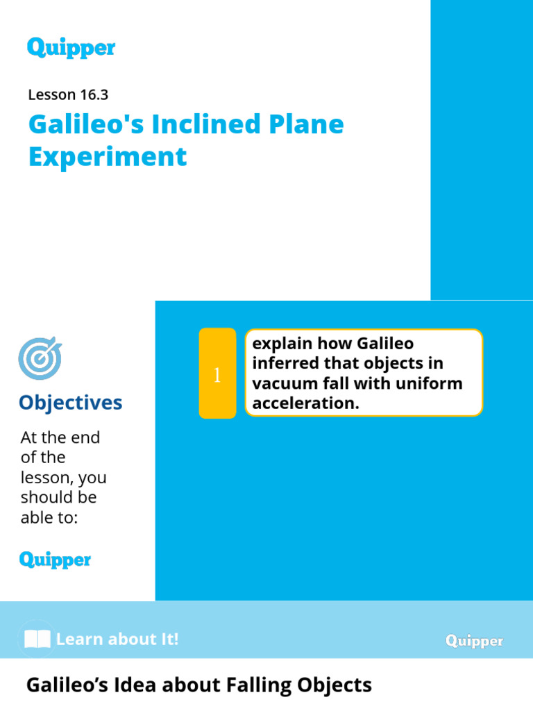 Physical Science SHS 16.3 Galileo S Inclined Plane Experiment | PDF ...
