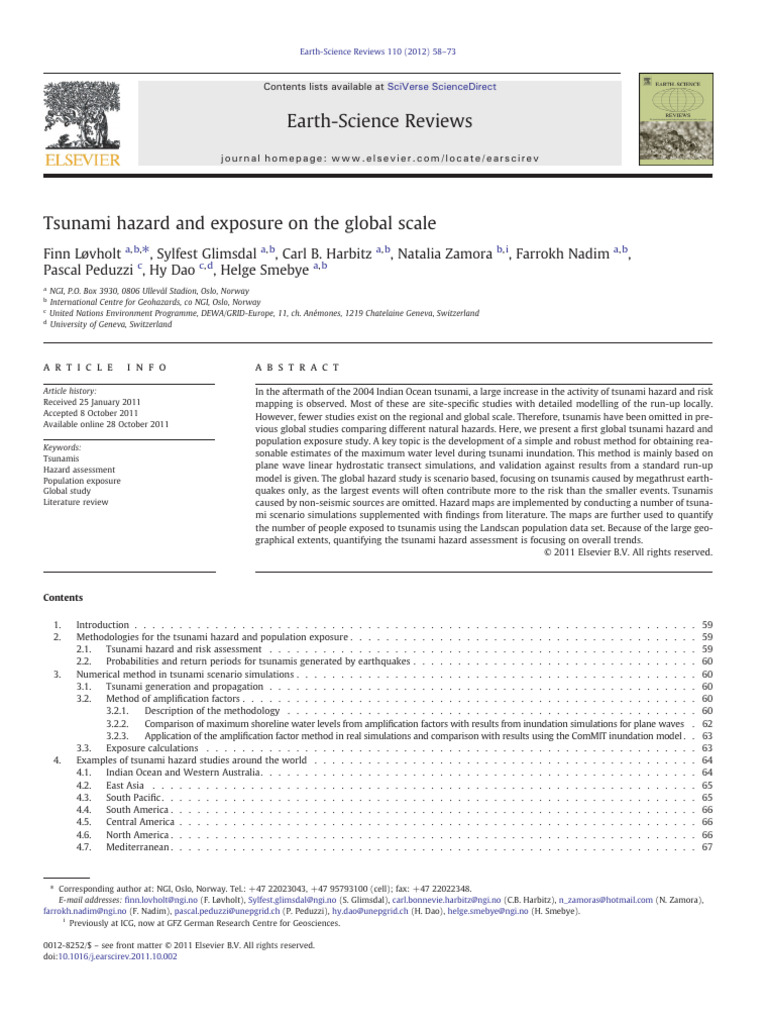 Tsunami Hazard and Exposure On The Global Scale | PDF | Earthquakes | Tsunami
