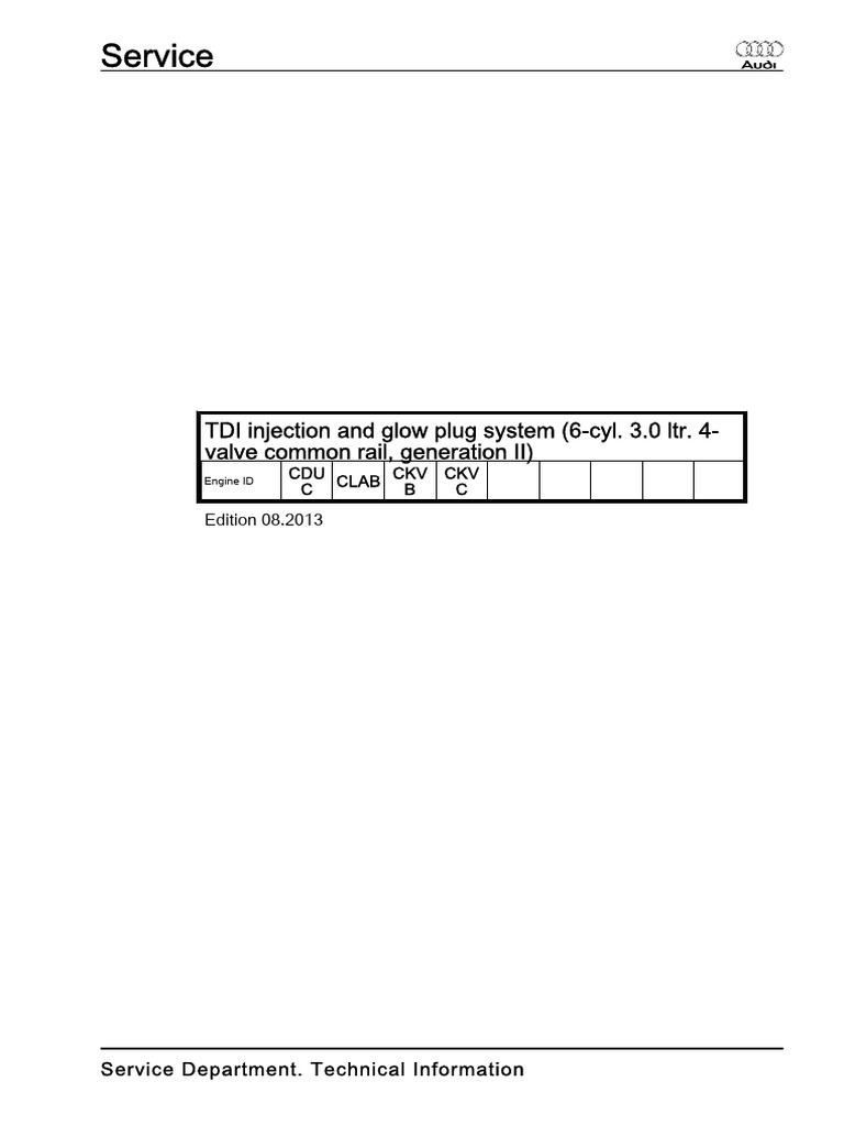 TDI Injection and Glow Plug System 6-Cyl 3 0 LTR 4-Valve Common Rail ...
