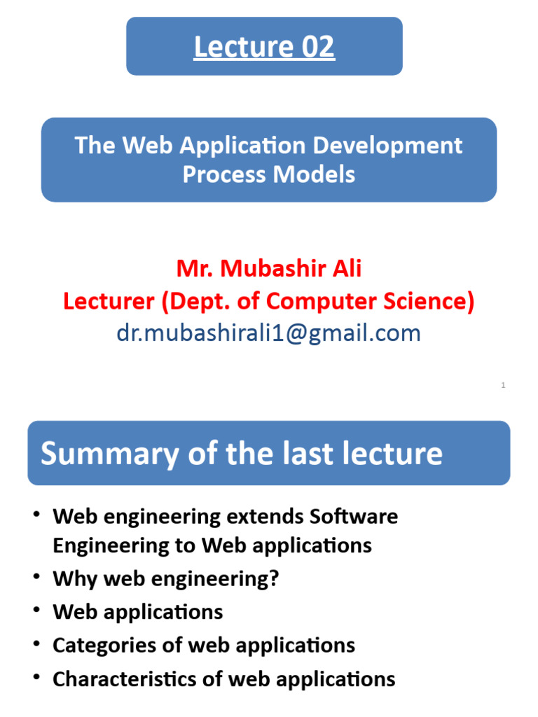 Lect 2 Web Development Process Model | PDF | Software Development Process | Computer Engineering