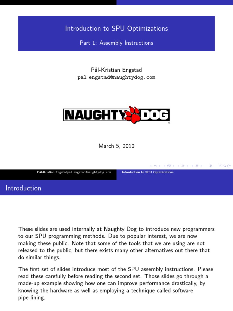 Intro Spu Optimizations Part 1 | PDF | Integer (Computer Science ...