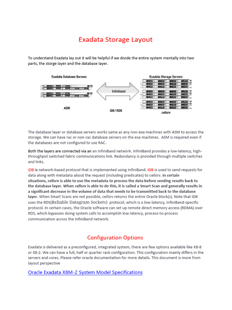 Exadata Storgae Layout | PDF | Databases | Computer Data Storage Exadata Storgae Layout | PDF | Databases | Computer Data Storage