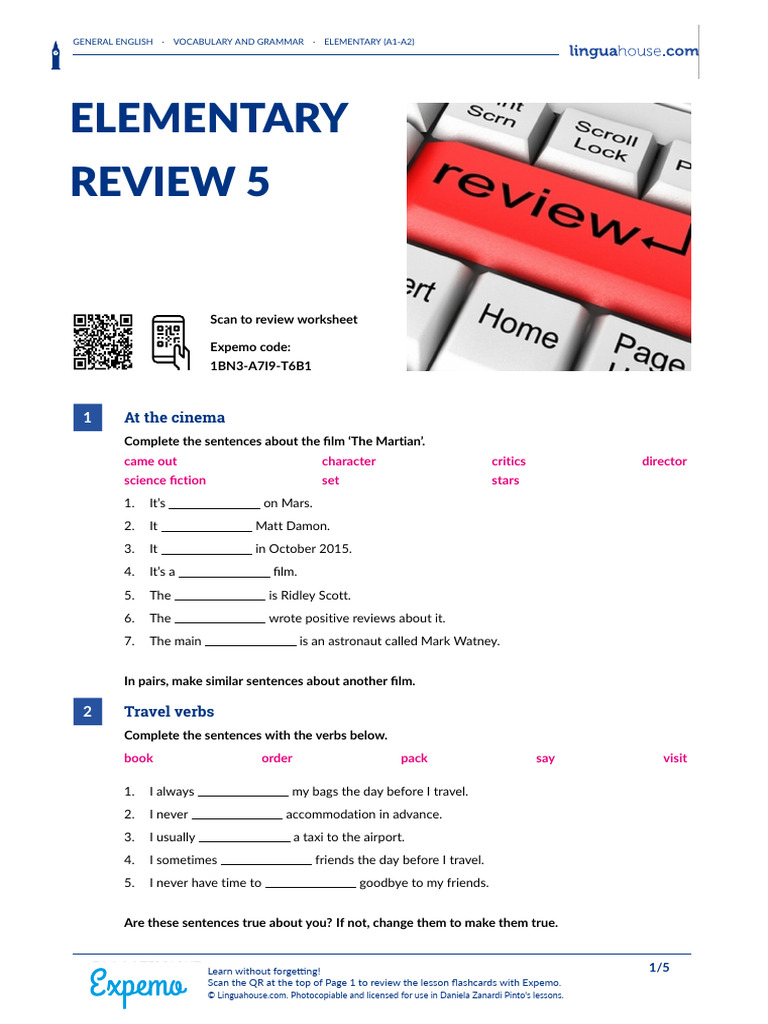 Elementary Review 5 British English Student | PDF | Linguistics