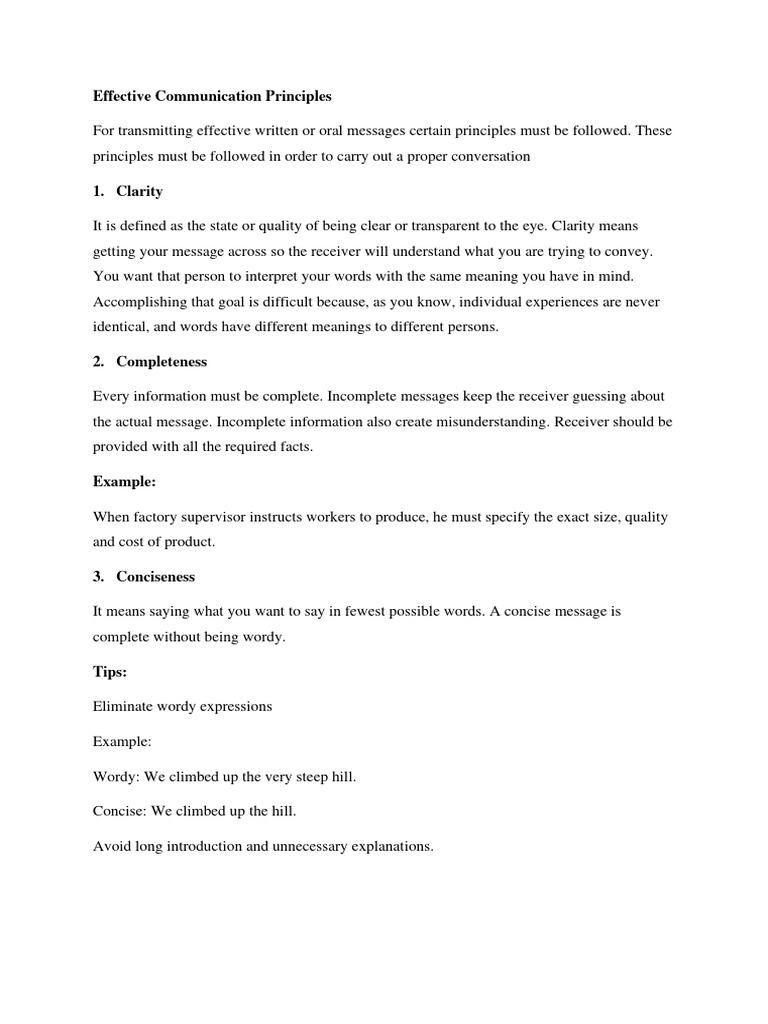 7 C's (Effective Communication Principles) | PDF | Information ...