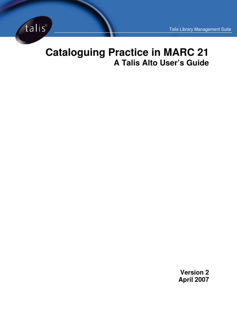 Cataloguing Practice in MARC 21 | PDF | Cataloging | Keyboard Concertos ...