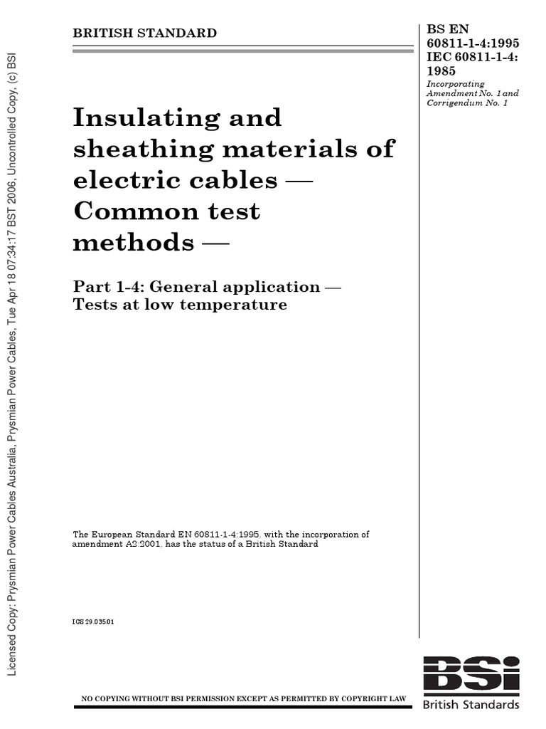 IEC 60811-1-4: Low Temp Testing Standards | PDF | Manufactured Goods | Wire