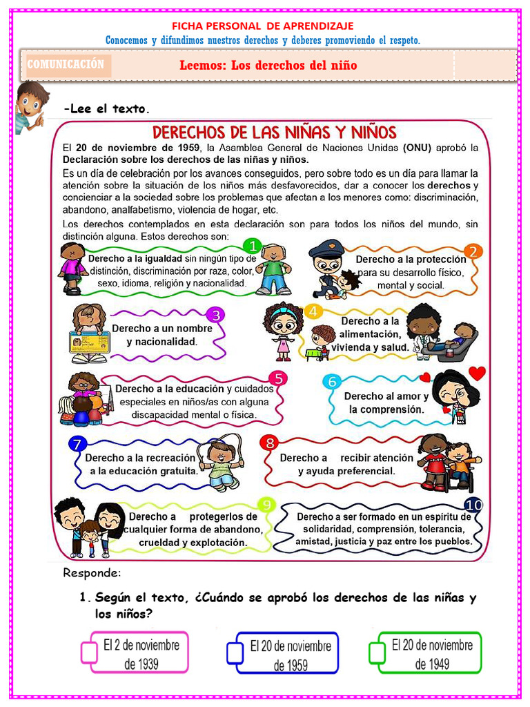 PLAN LECTOR1 - Leemos Los Derechos Del Niño | PDF