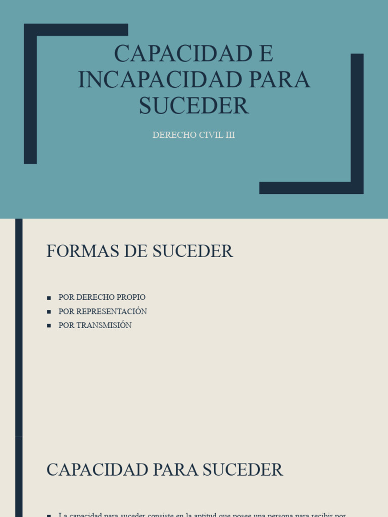 Capacidad e Incapacidad para Suceder 7 | PDF | Herencia | Voluntad y ...