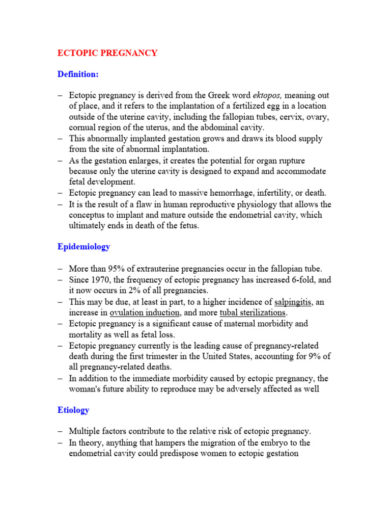 Ectopic Pregnancy Pdf Pregnancy Miscarriage