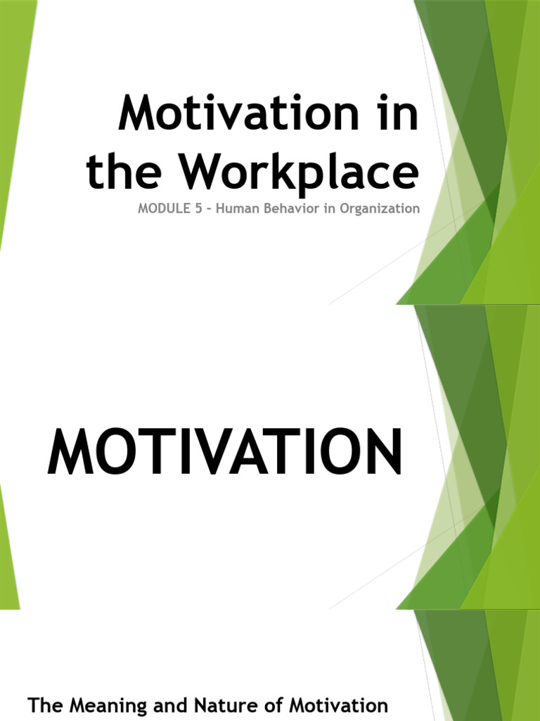 HBO Module 5 | PDF | Motivation | Motivational