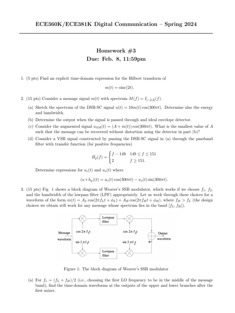 hw3 2024 | Download Free PDF | Telecommunications Engineering | Electronics