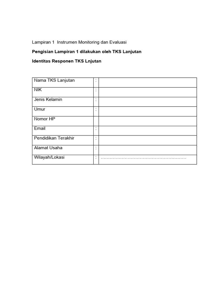 Instrumen Monev TKS 2021 | PDF