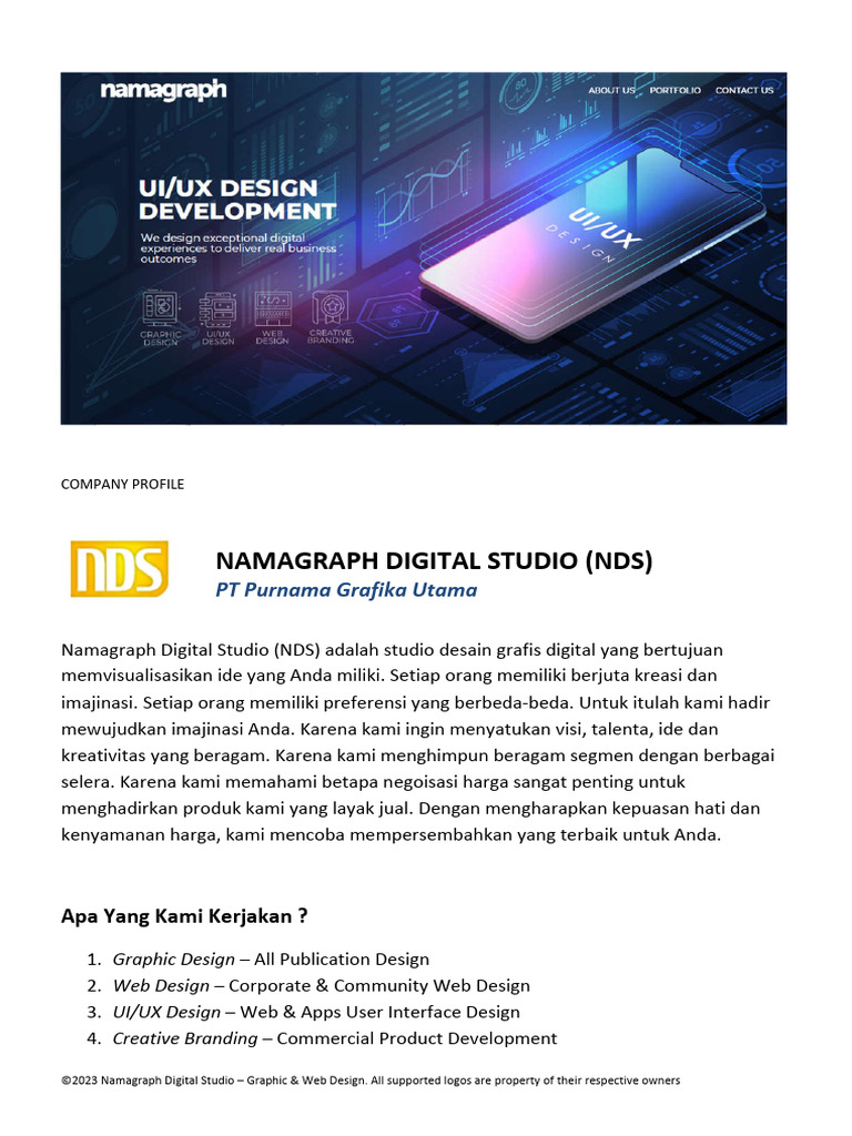 Profil & Portofolio NDS | PDF