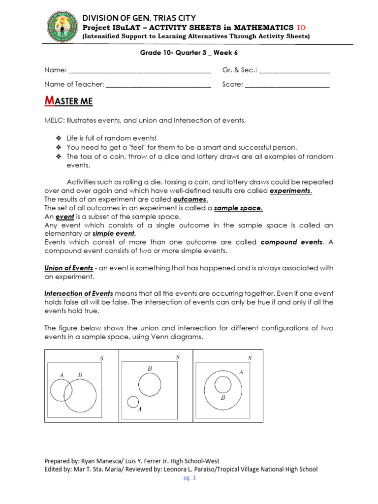 AS_MATH-10_Q3_W6 | PDF | Mathematics