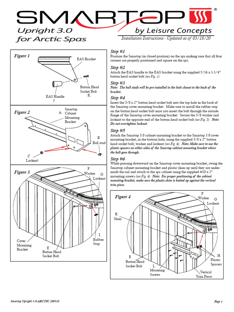 Smartop Upright 3.0 Arctic Installation Instructions 3-18-20 | PDF | Screw | Tools