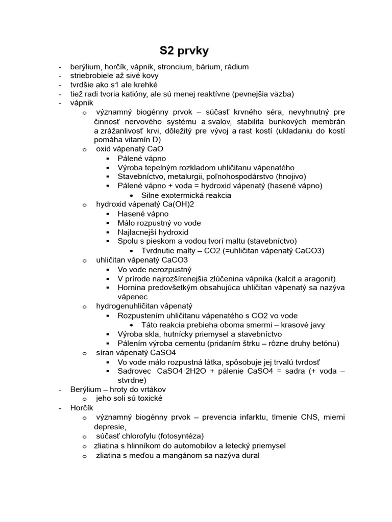 S2 Prvky | PDF