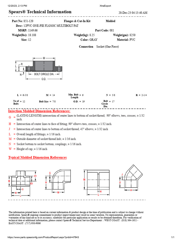 Spears - PVC Pipe, Fire Sprinklers, FlameGuard, Plastic Pipe Fittings, Valves, Schedule 40 ...