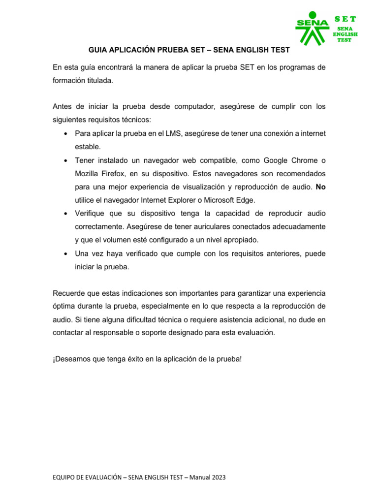 Manual para Instructor - GUIA PRUEBA SET EN LMS | PDF | Software | Informática