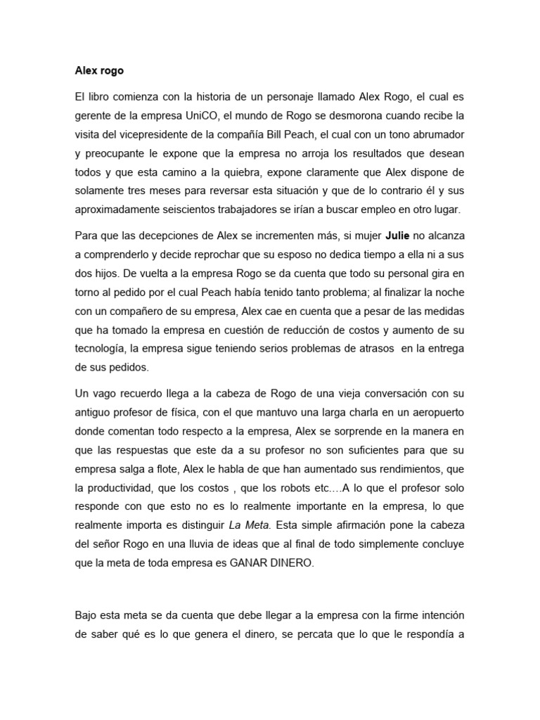 Alex Rogo Meta | PDF | Business | Inventario