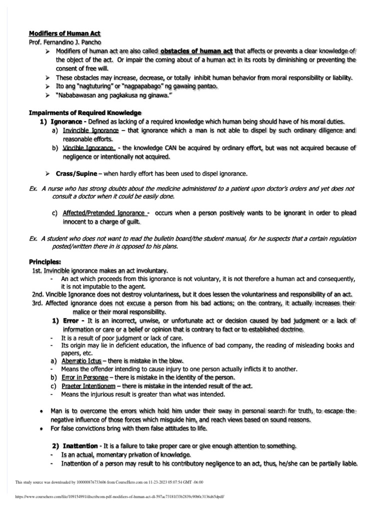 PDF Modifiers of Human Act DL PDF | PDF | Reason | Evil