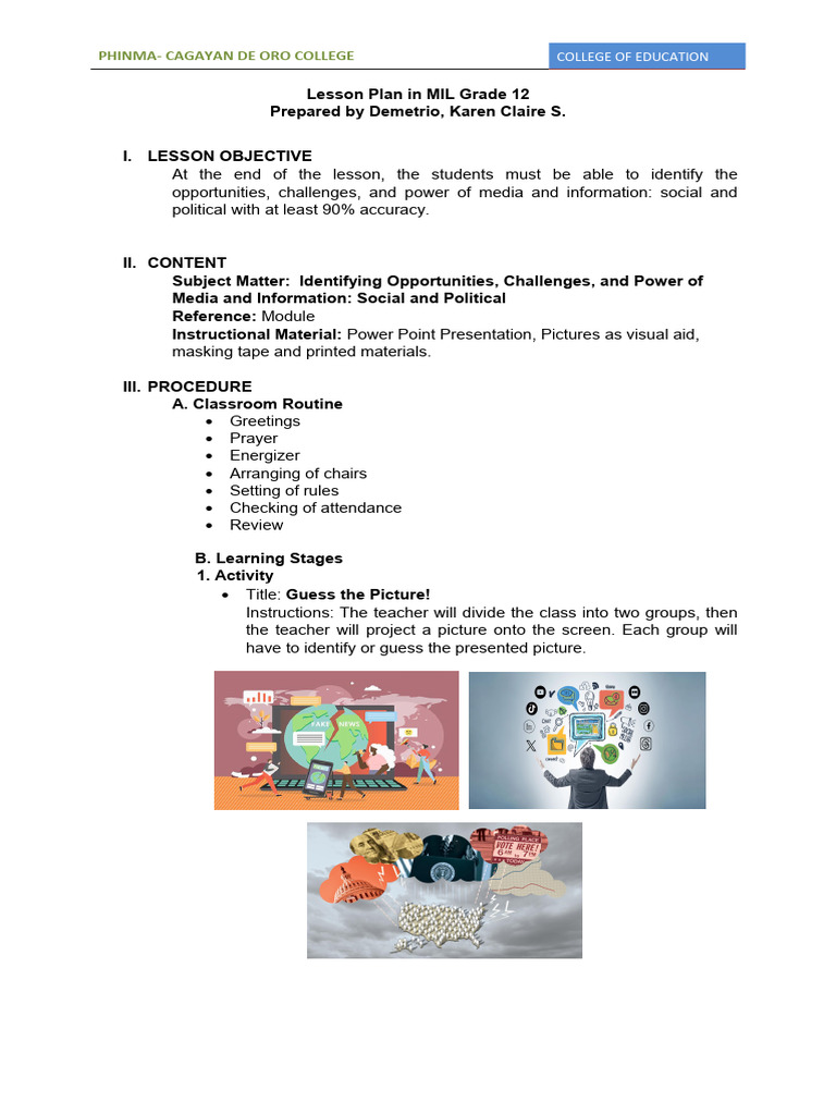 COR_016_LESSON_PLAN_ | PDF | Lesson Plan | Social Media