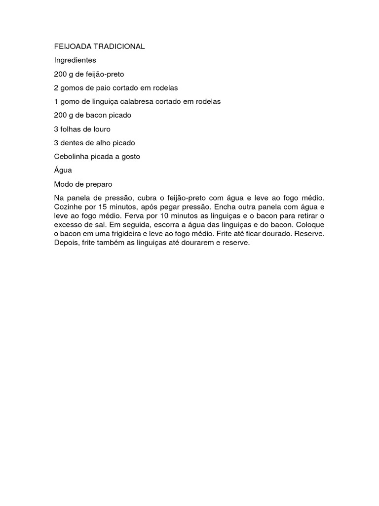 Feijoada Tradicional Pdf