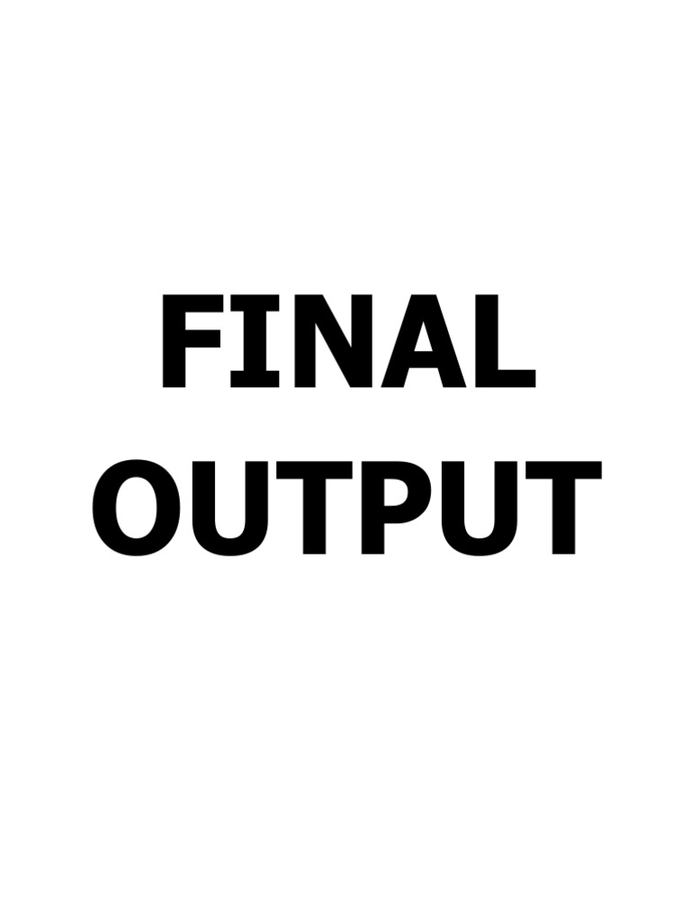 Final Output | PDF Final Output | PDF