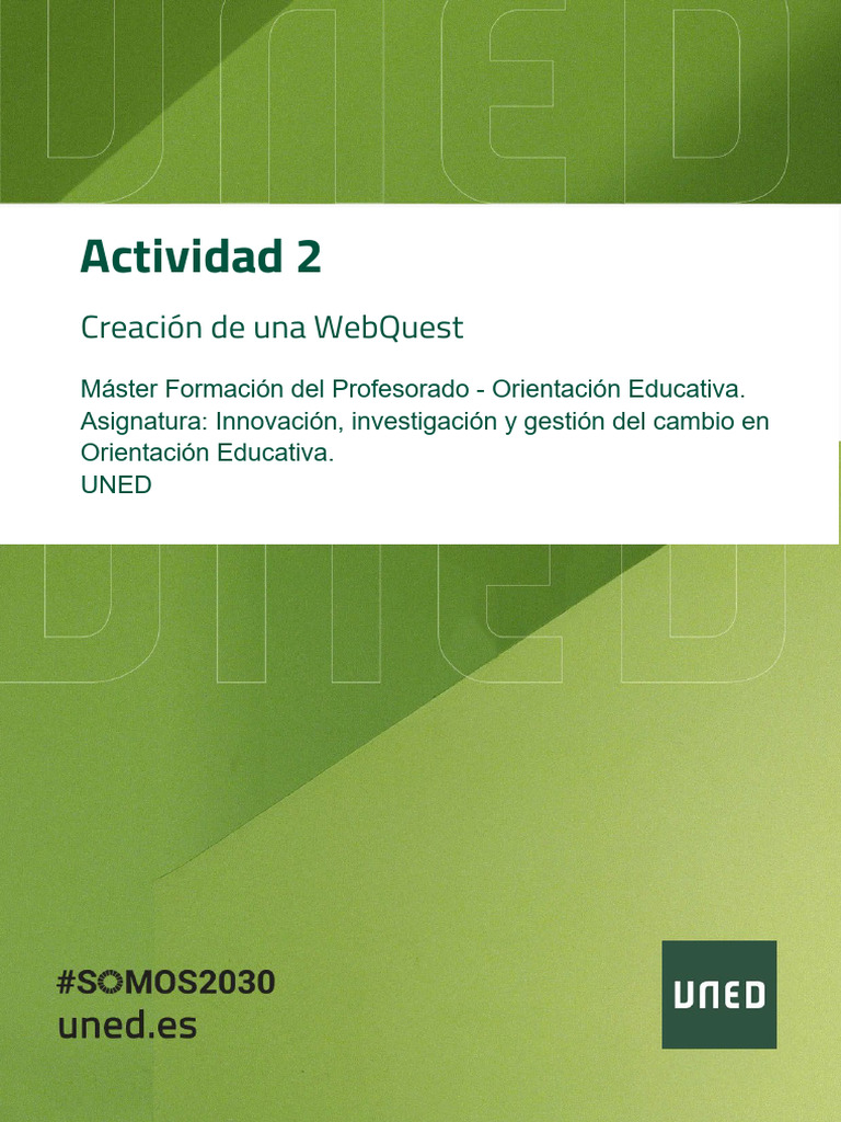 Actividad 2. CREACIÓN DE UNA WEBQUEST | PDF | Blog | Software de la aplicacion