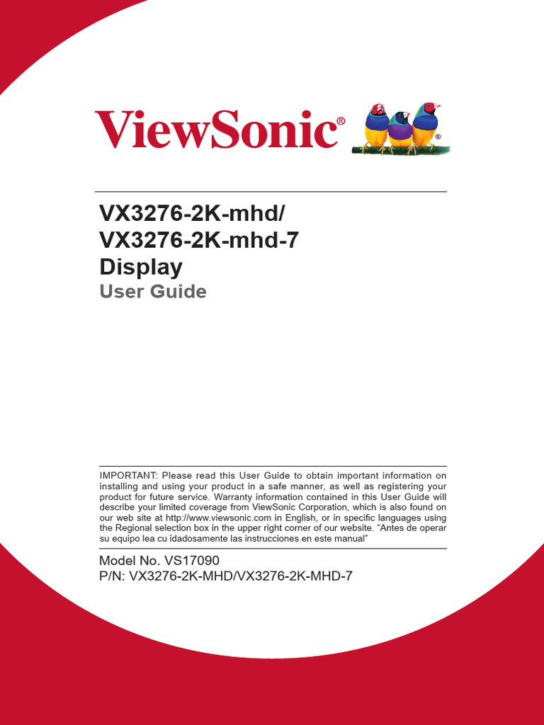 VX3276 2K MHD - VX3276 2K MHD 7 - UG - ENG | PDF | Display Resolution | Computer Monitor