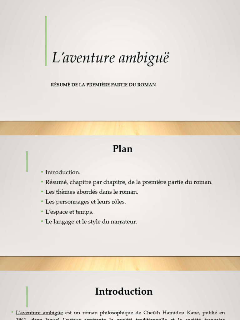 Résumé Du Roman L'aventure Ambiguë | PDF | Dieu | Coran