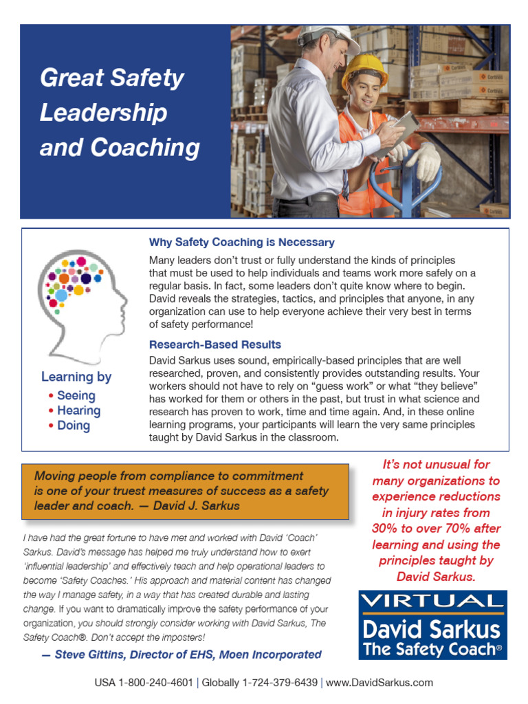 Virtual David Safety Coaching Overview 7 17 | PDF | Leadership | Cognition