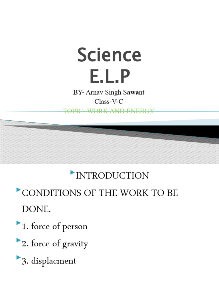 Science Elp Class V-C by Arnav Sawant | PDF | Machines | Energy Development