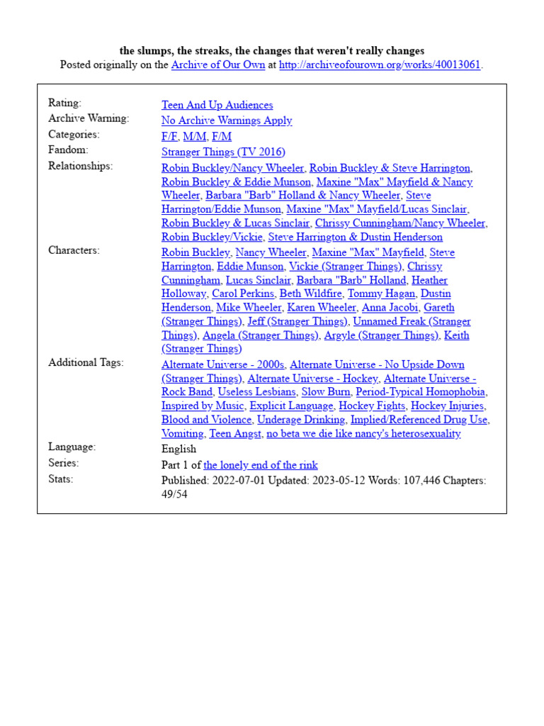 The Slumps The Streaks | PDF