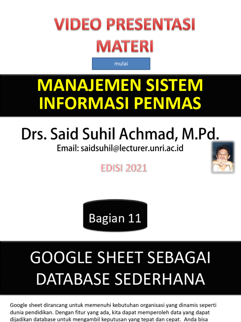 Google Sheet Sebagai Database | PDF