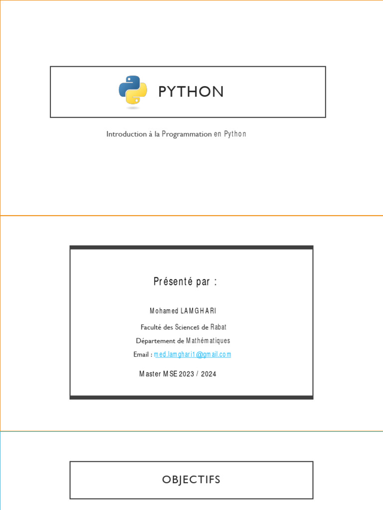 Présentation - Python - Part1 | PDF