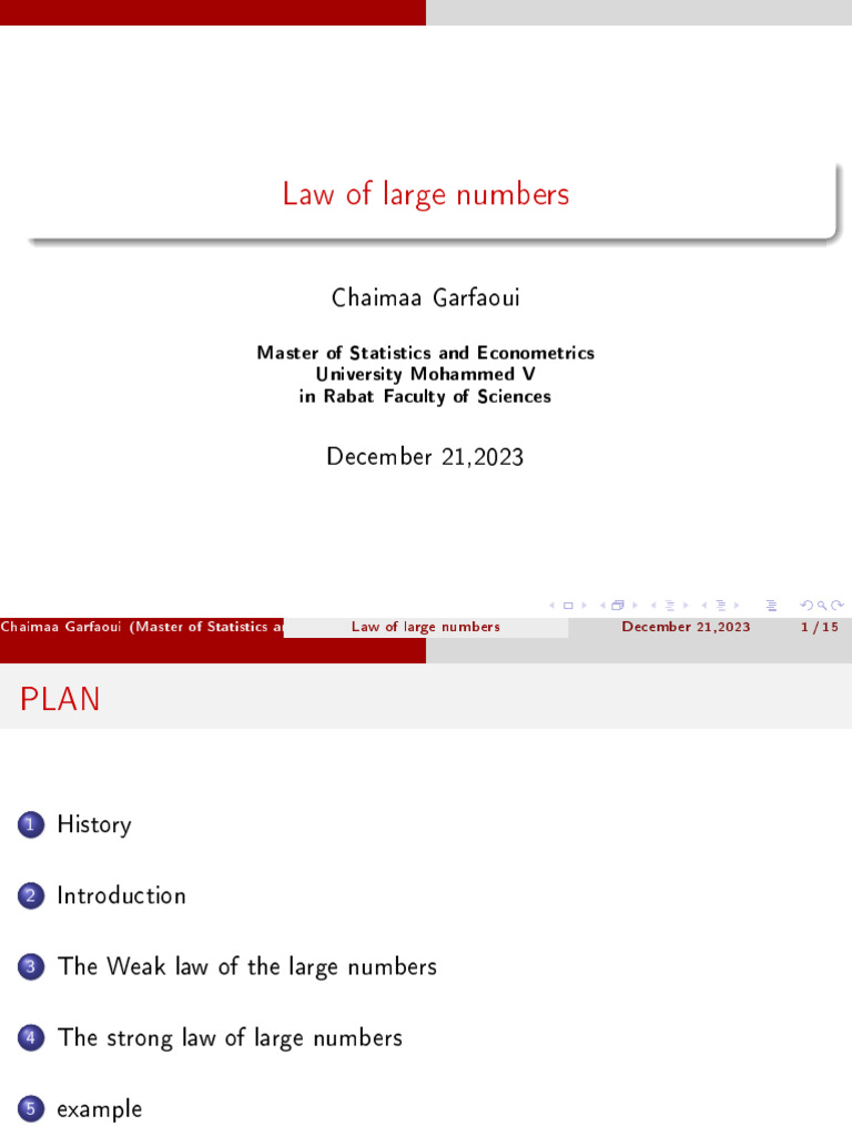 The Law of Large Numbers | PDF | Variance | Statistics