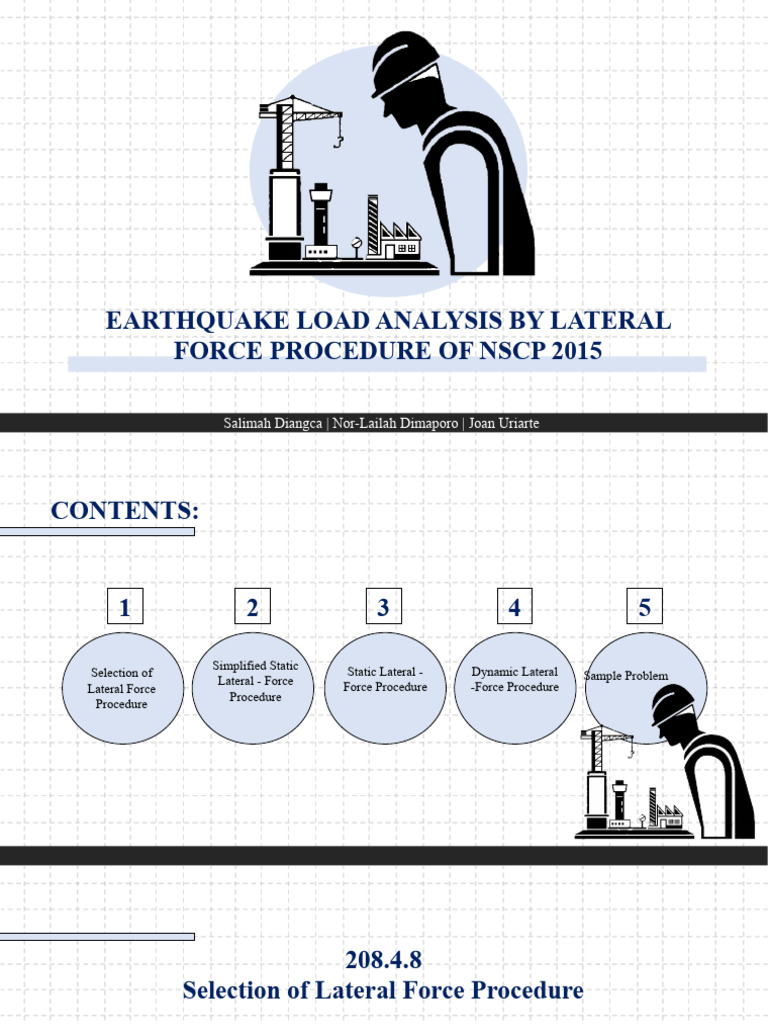 Group 7 Earthquake Load Analysis by Lateral Force Procedure of NSCP 2015 | PDF | Force | Equations