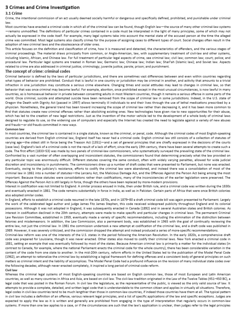 Crime | PDF | Crimes | Crime & Violence