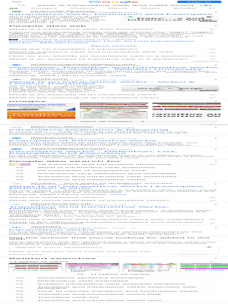 What is Intransitive Verb and Valid Example - Google Search | PDF | Verb | Linguistics