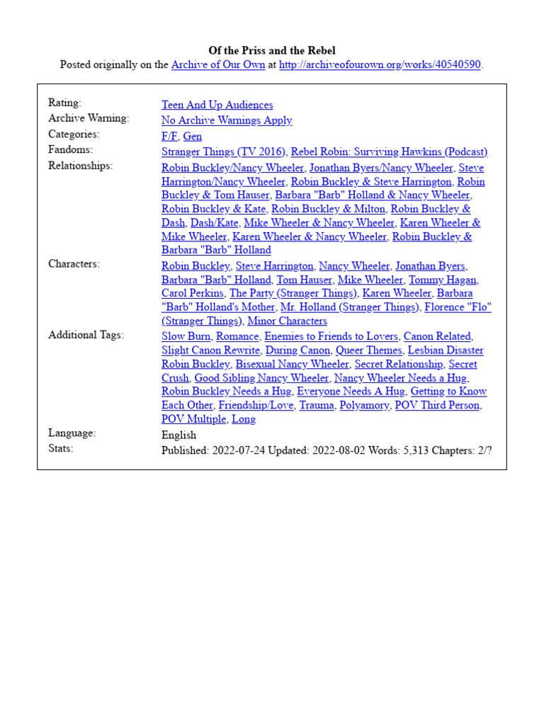 Of The Priss and The | PDF