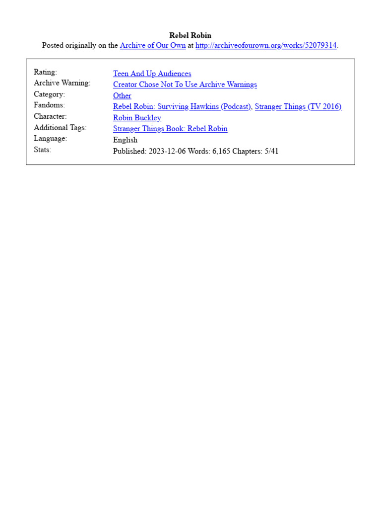 Rebel Robin | PDF | General Fiction