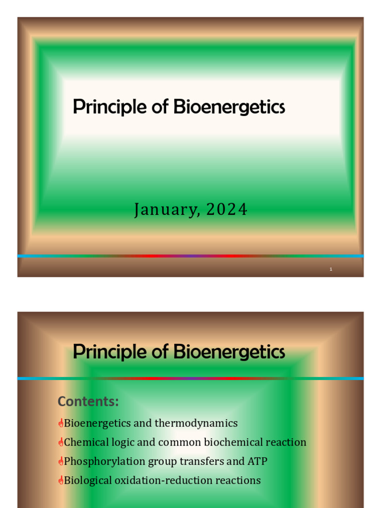 Bioenergetics | PDF | Redox | Gibbs Free Energy