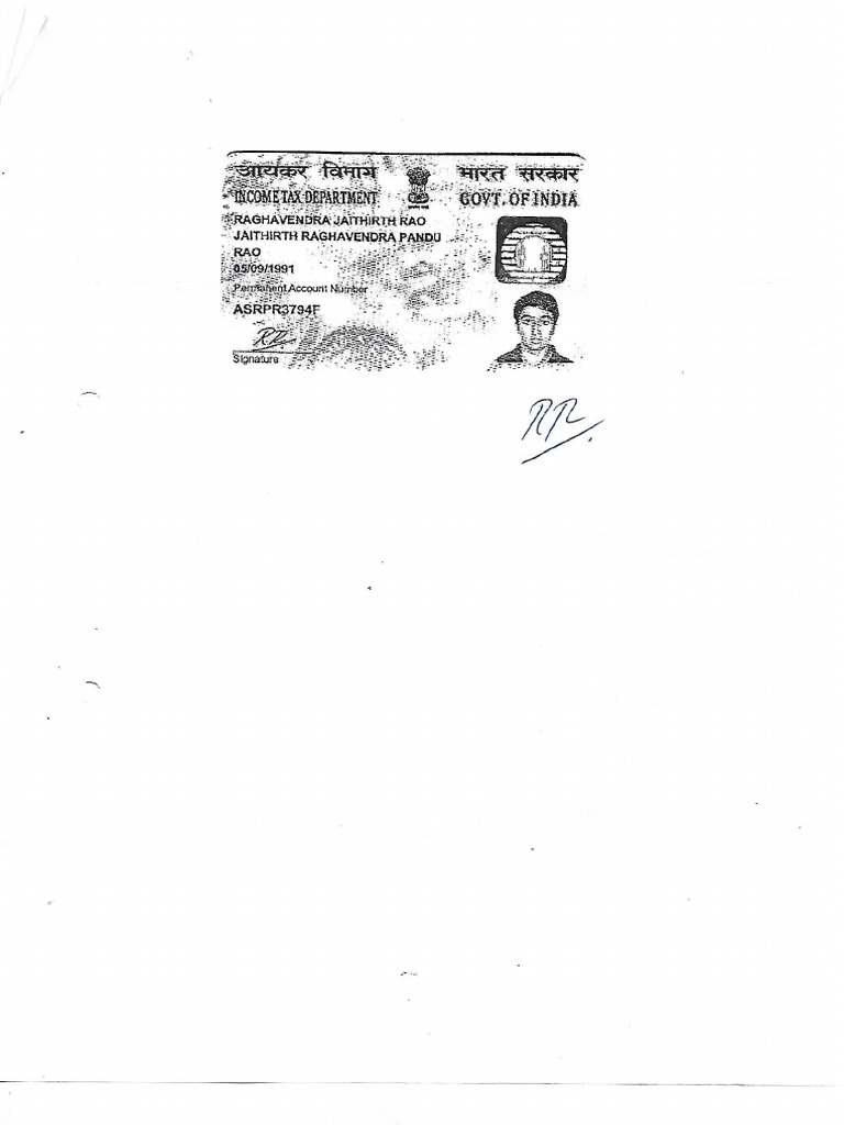 R Rao - Pan Card Self Attested | PDF