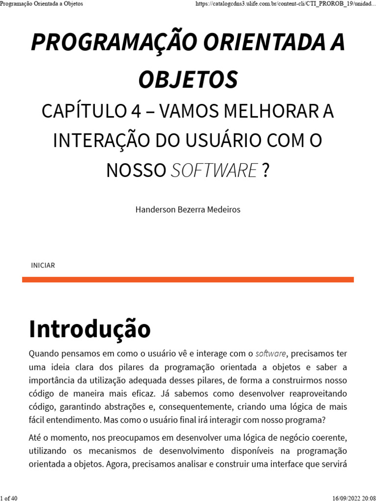 Programação Orientada A Objetos 4 Download Grátis Pdf Classe Programação De Computadores