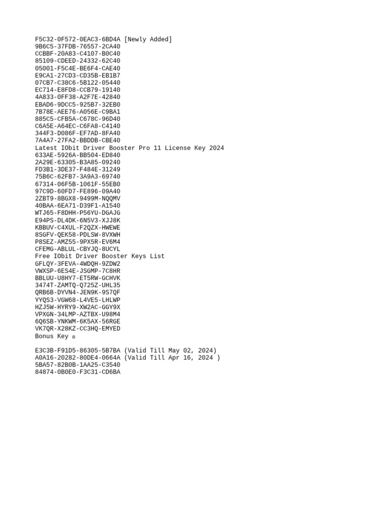 İobit Serial Keys | PDF