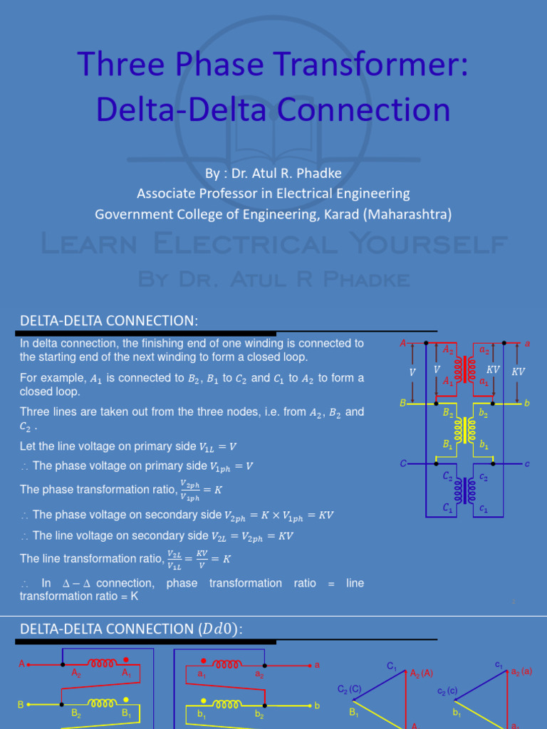 Three Phase Transformer Deltadelta Connection PDF | PDF