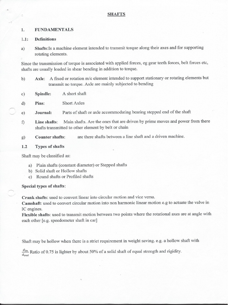 Shaft Notes | PDF