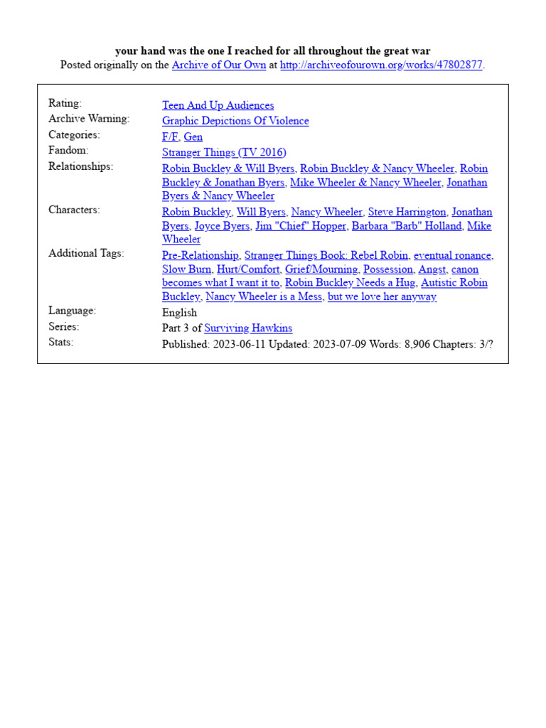 Your Hand Was The One I | PDF